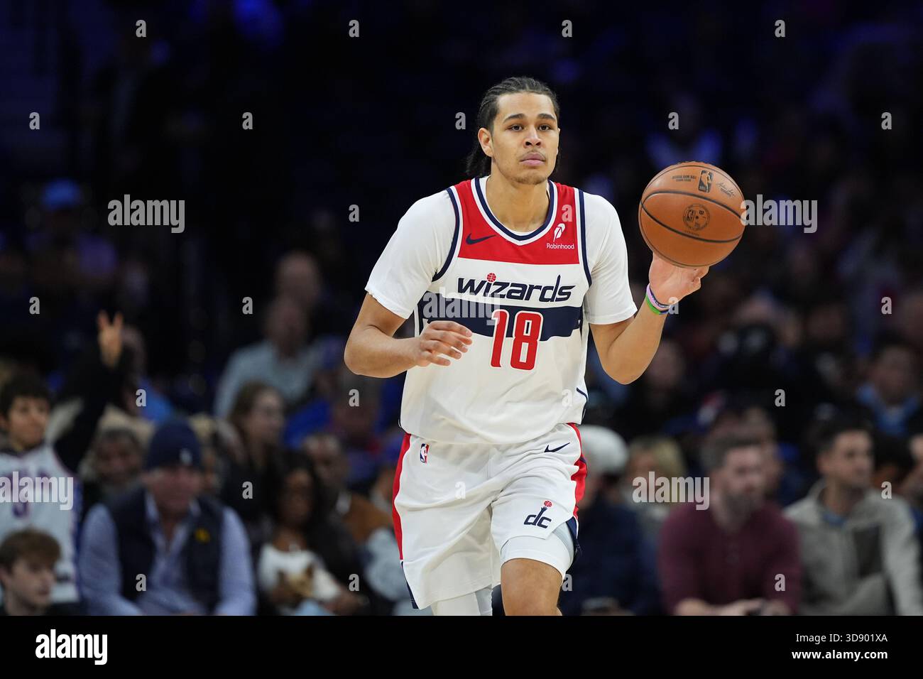Washington Wizards' Kyshawn George plays during an NBA basketball game ...