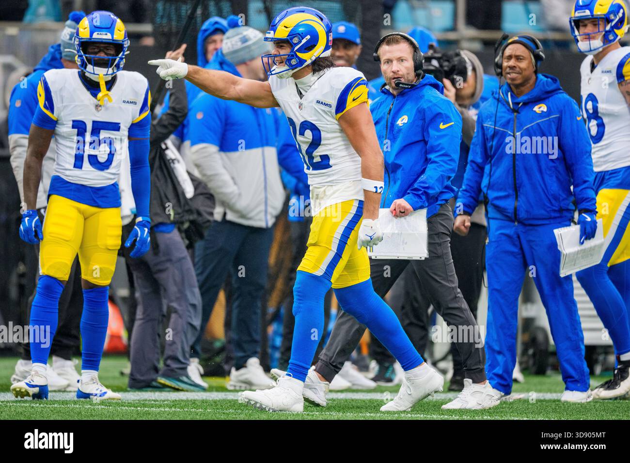 Los Angeles Rams wide receiver Puka Nacua (12) reacts during an NFL ...