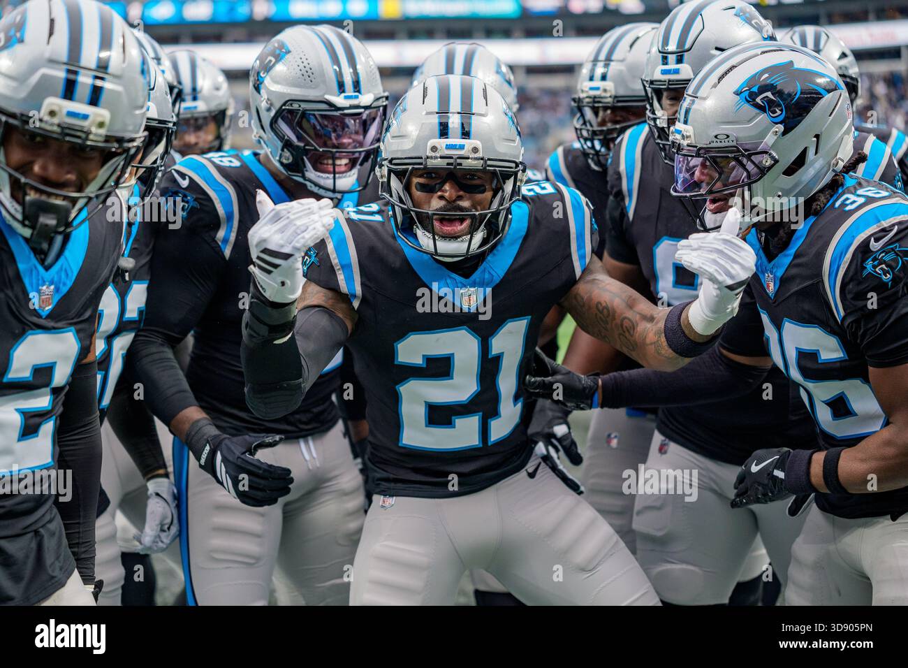 Carolina Panthers safety Nick Scott (21) celebrates an interception ...
