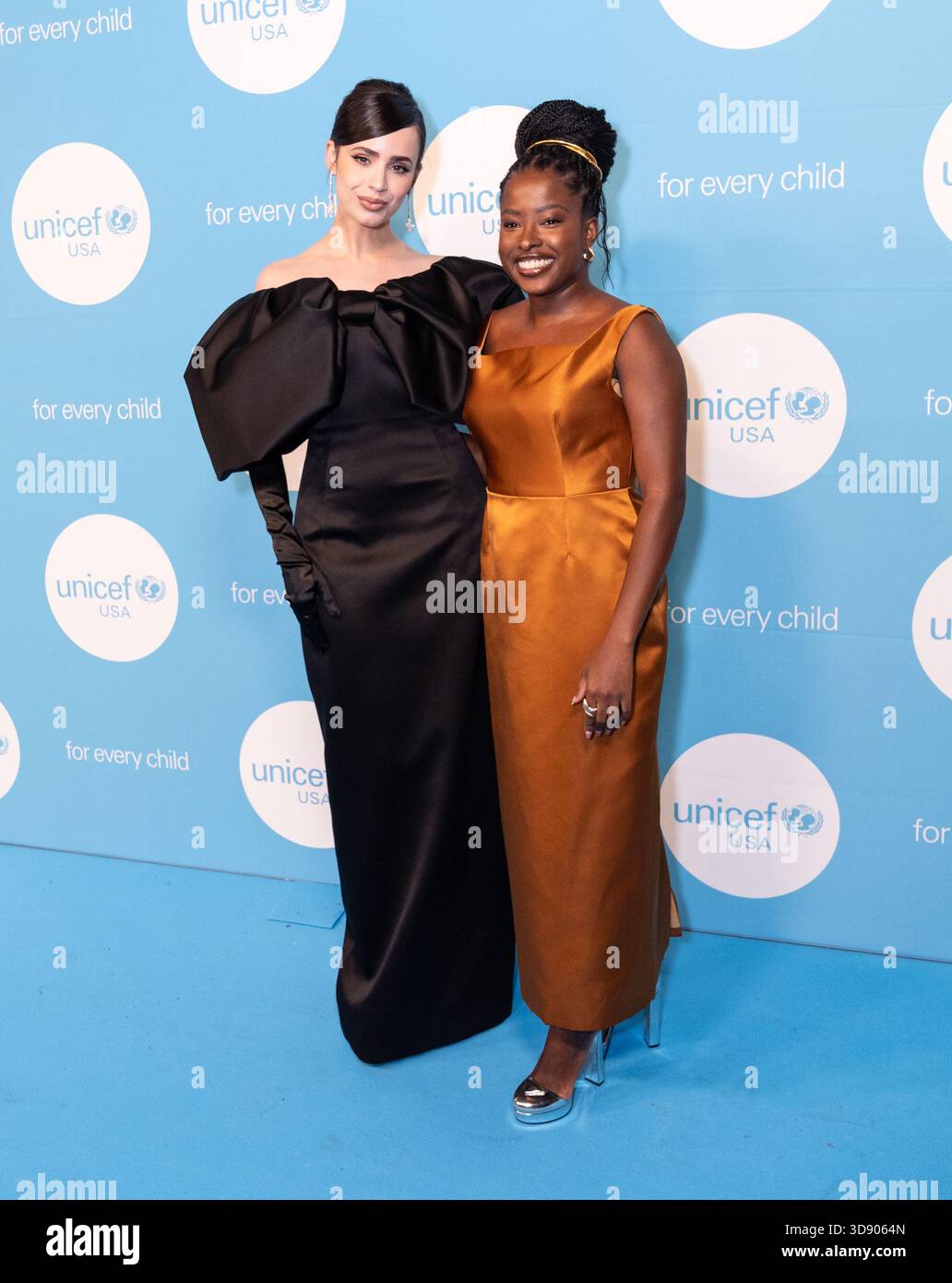 Sofia Carson wearing dress by Marc Jacobs and Amanda Gorman attend ...