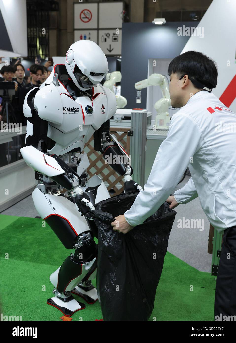 Kawasaki Heavy Industries demonstrates a humanoid robot, "Kaleido," at ...