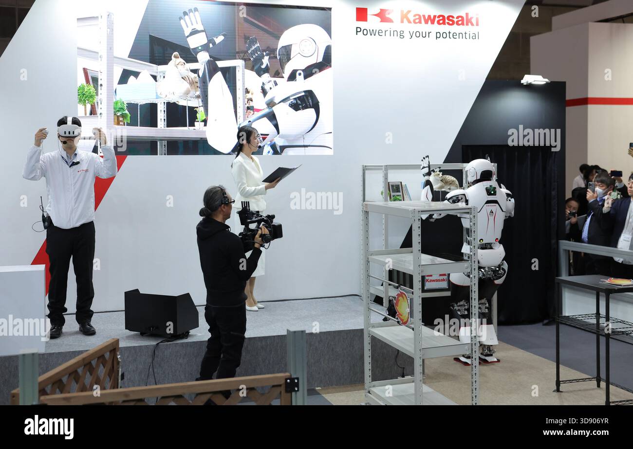Kawasaki Heavy Industries demonstrates a humanoid robot, "Kaleido," at ...
