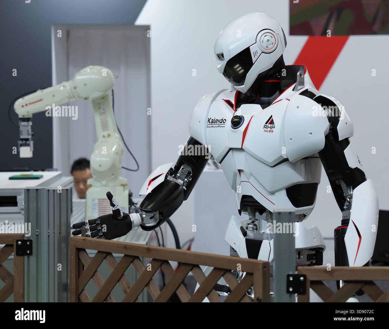 Kawasaki Heavy Industries demonstrates a humanoid robot, "Kaleido," at ...
