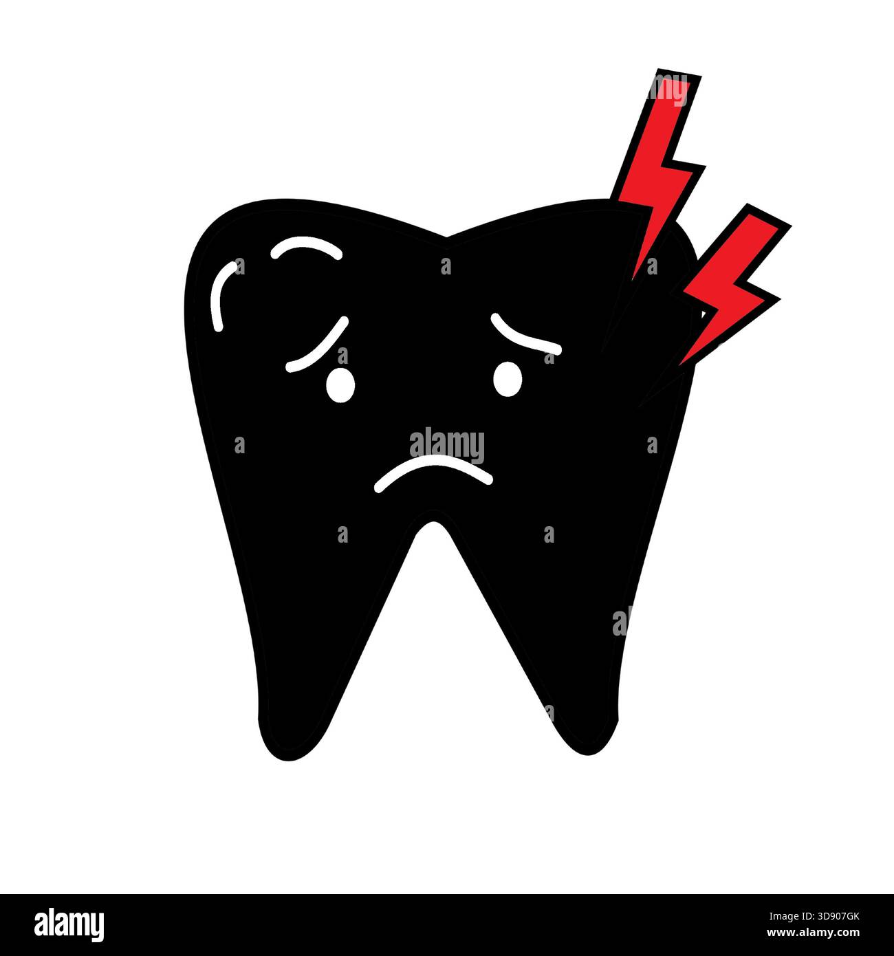 teeth painful sad face dental issue dentistry tooth pain medical line ...