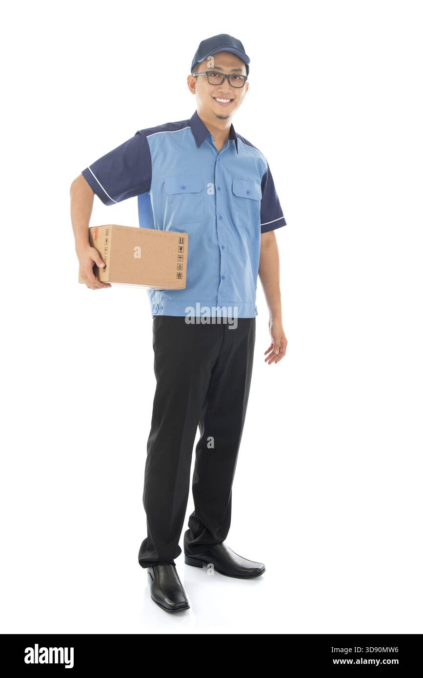 Postman delivering post in Cut Out Stock Images & Pictures - Alamy