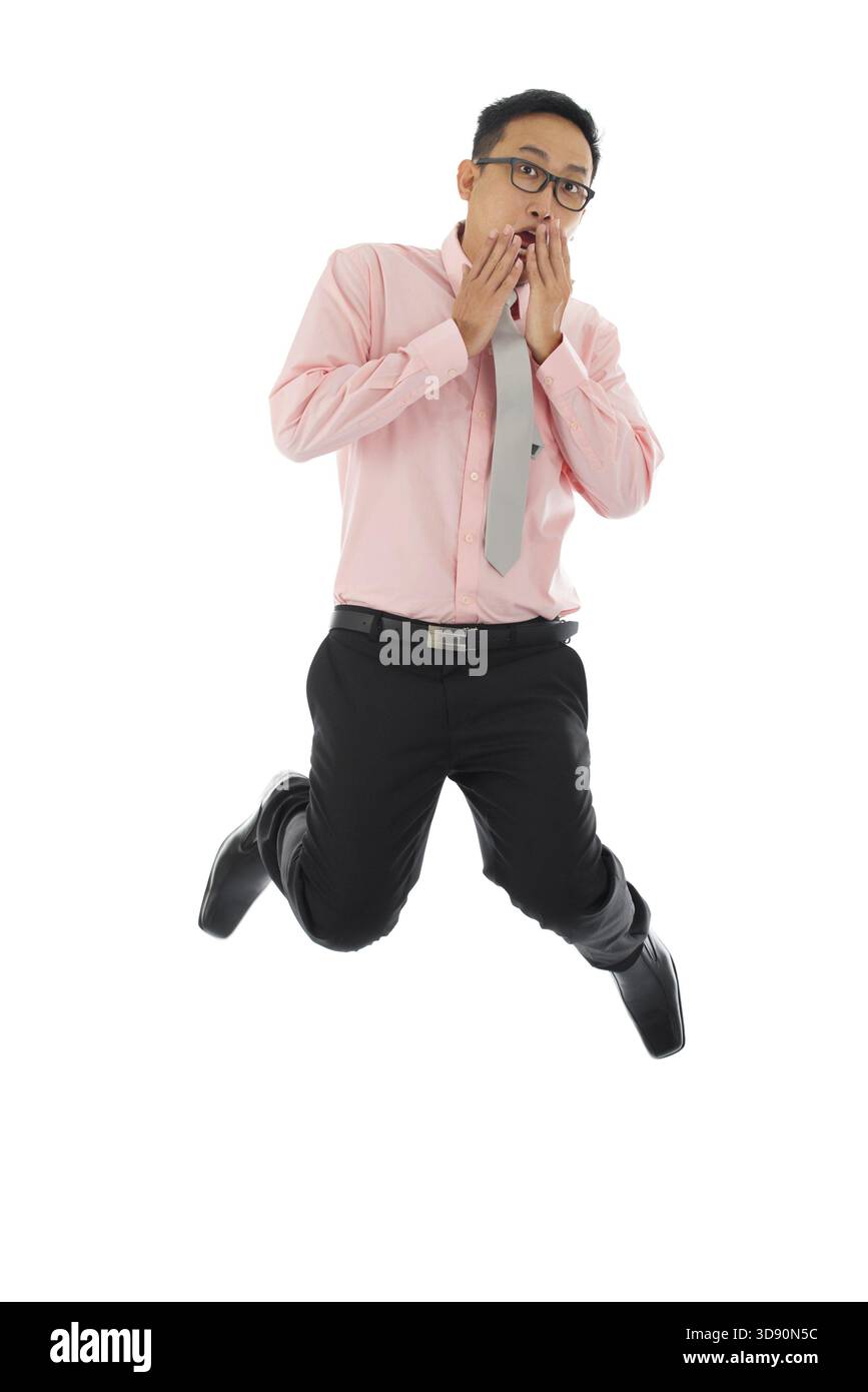 Full body shocked male covering hi-res stock photography and images - Alamy