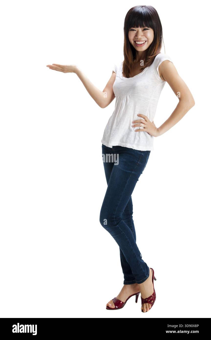 Photo cheerful person hand Cut Out Stock Images & Pictures - Alamy