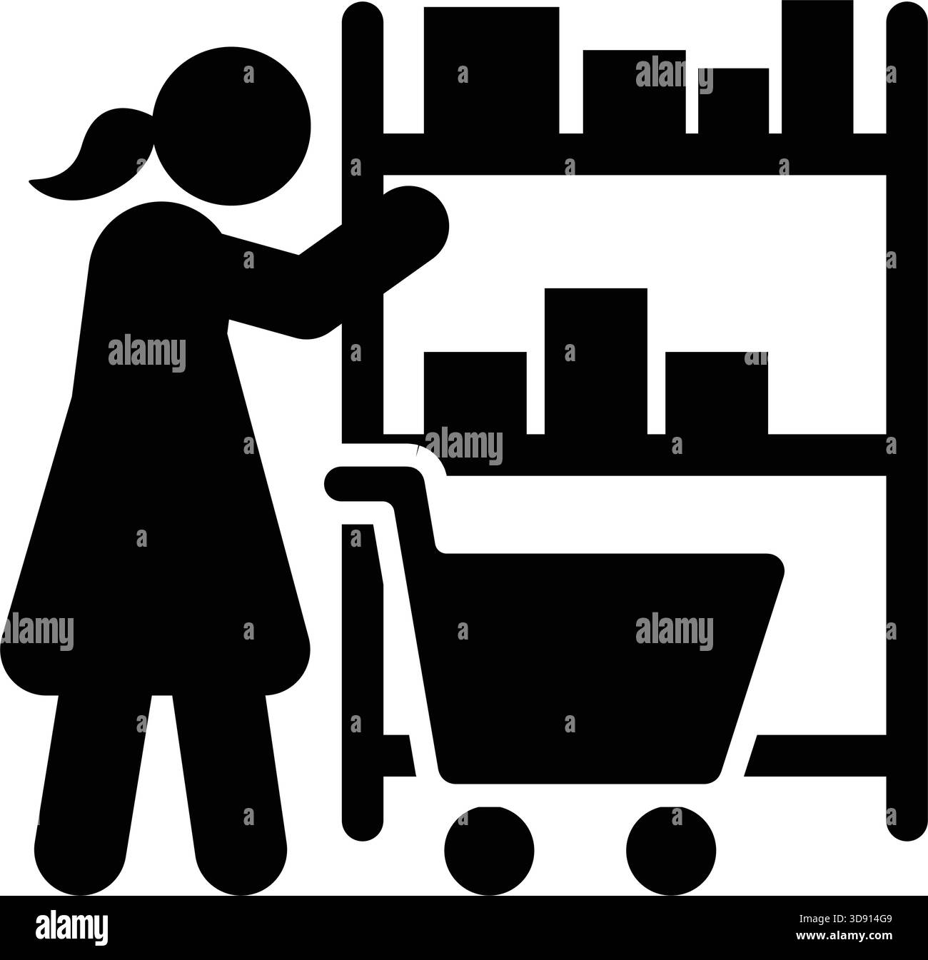 Scanning items shop assistant Black and White Stock Photos & Images - Alamy
