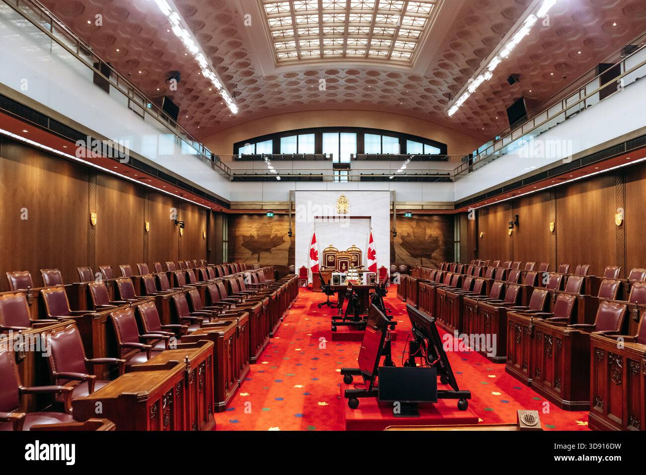 Ottawa, Canada - August 13, 2025: Interior view of the Senate Chamber ...