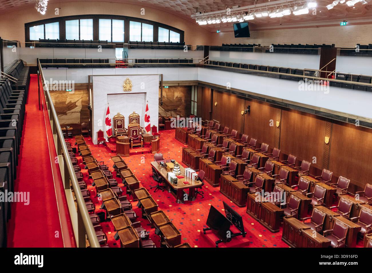 Ottawa, Canada - August 13, 2025: Interior view of the Senate Chamber ...