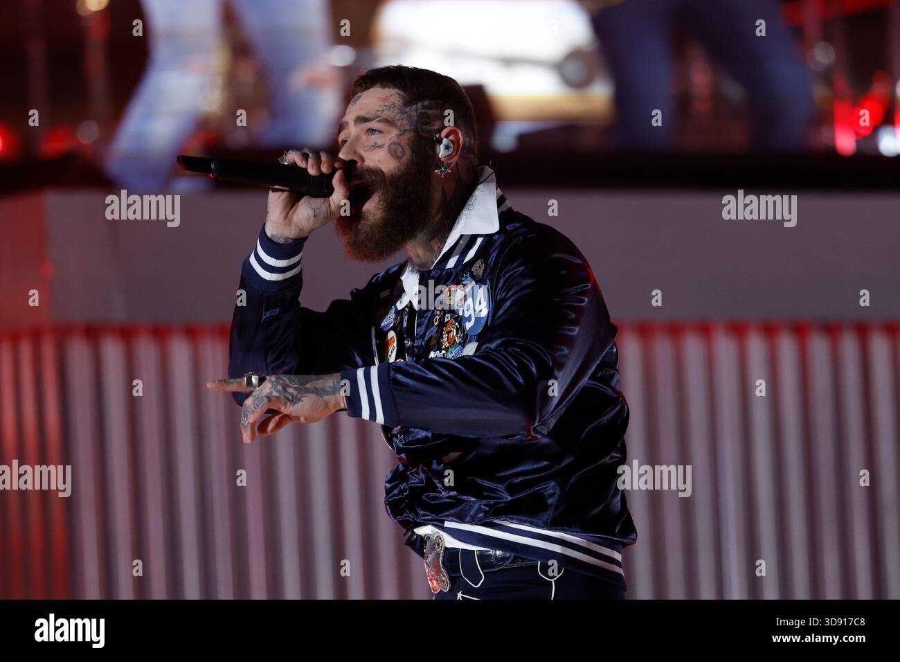 Musician, Post Malone during a Thanksgiving day halftime performance ...