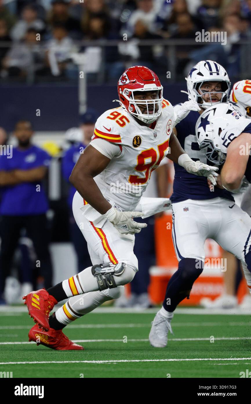 Kansas City Chiefs defensive tackle Chris Jones (95) rushes during a NFL football game against ...