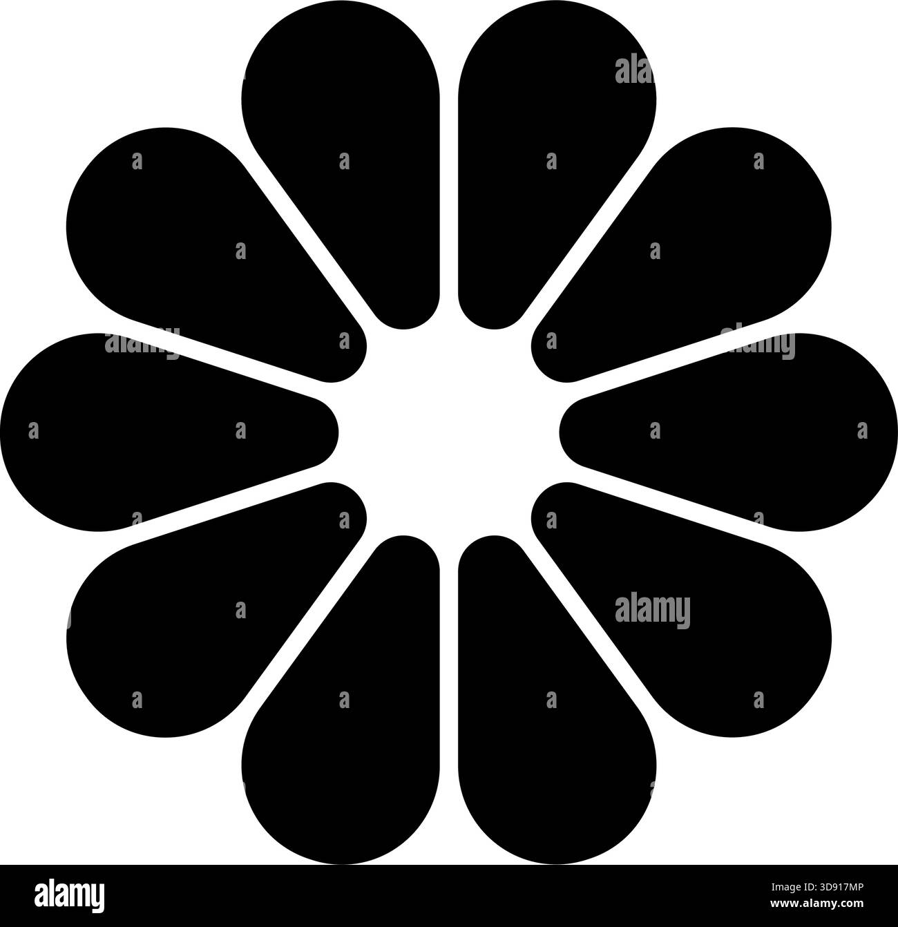 Flower diagram with 10 petals. Flower with ten leaves flat shape icon ...
