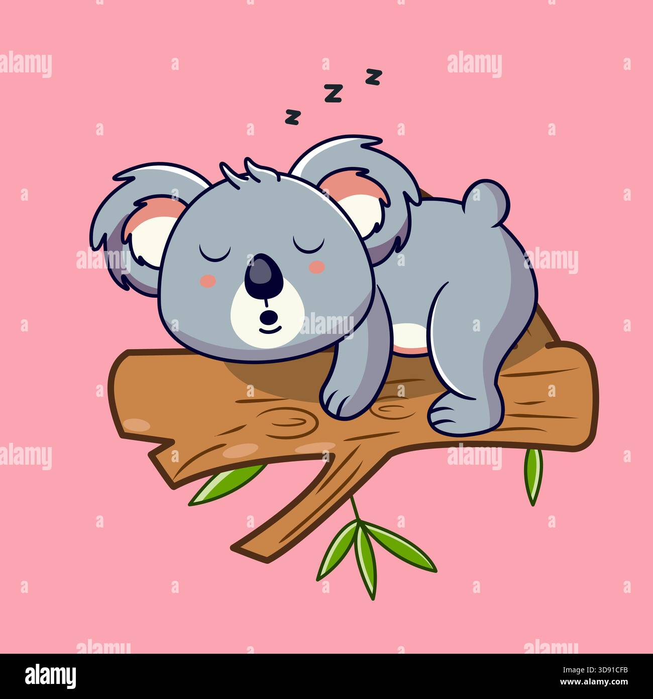 Baby koala asleep Stock Vector Images - Alamy