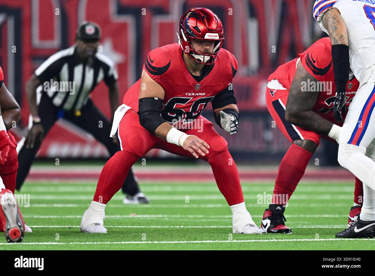 Houston Texans center Jake Andrews (60) blocks during the first quarter ...