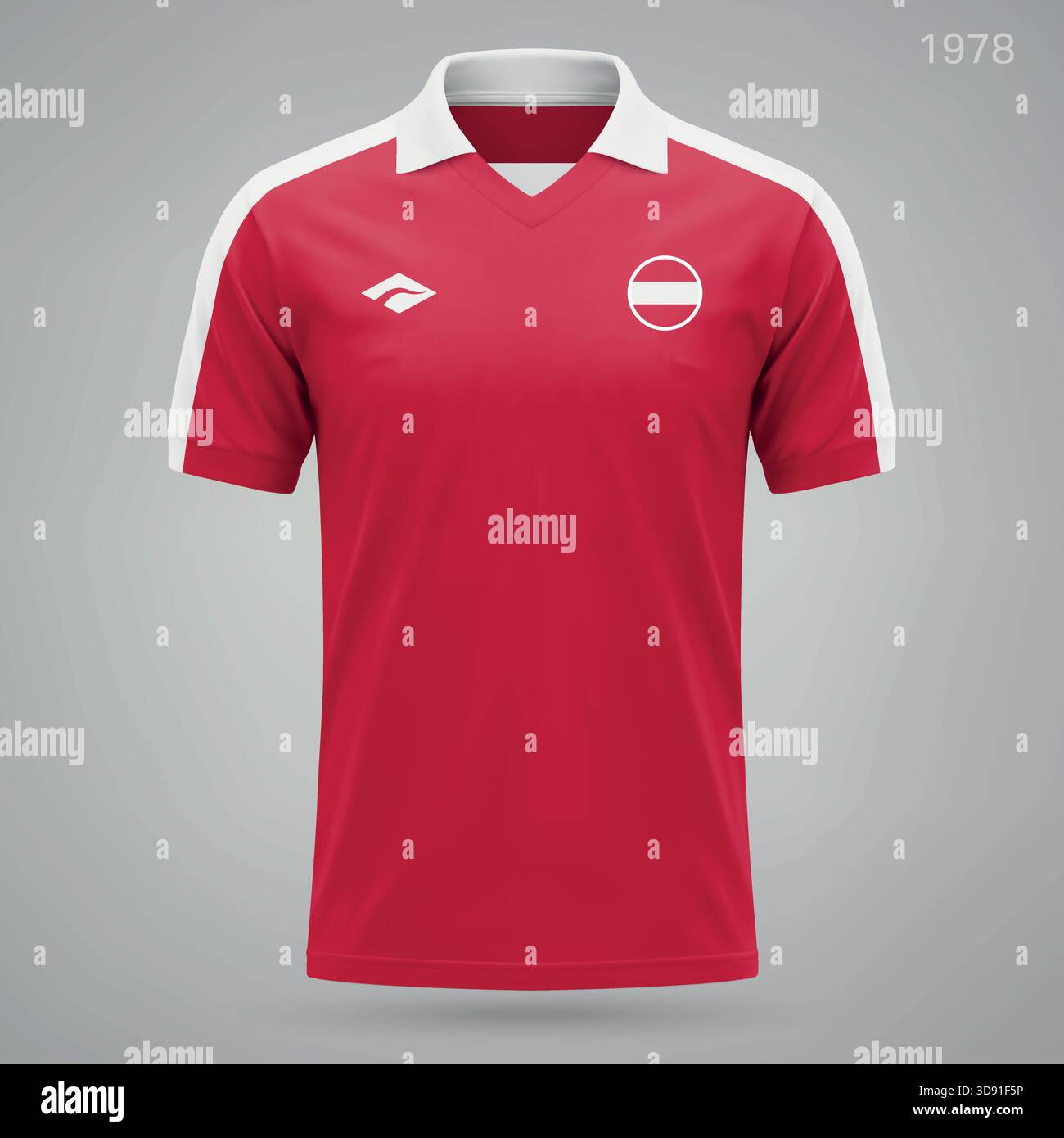 Retro 1978 Austria away football jersey featuring red body, white ...