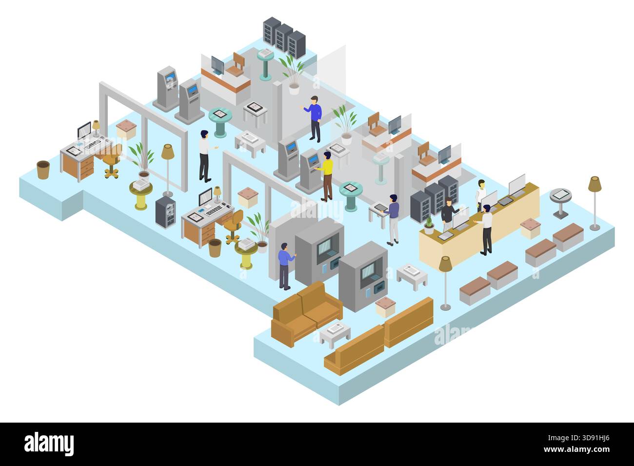 Isometric bank room illustrated in vector Stock Vector Image & Art - Alamy