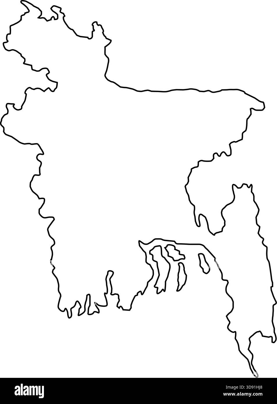 Bangladesh map outline illustrated in vector Stock Vector Image & Art ...