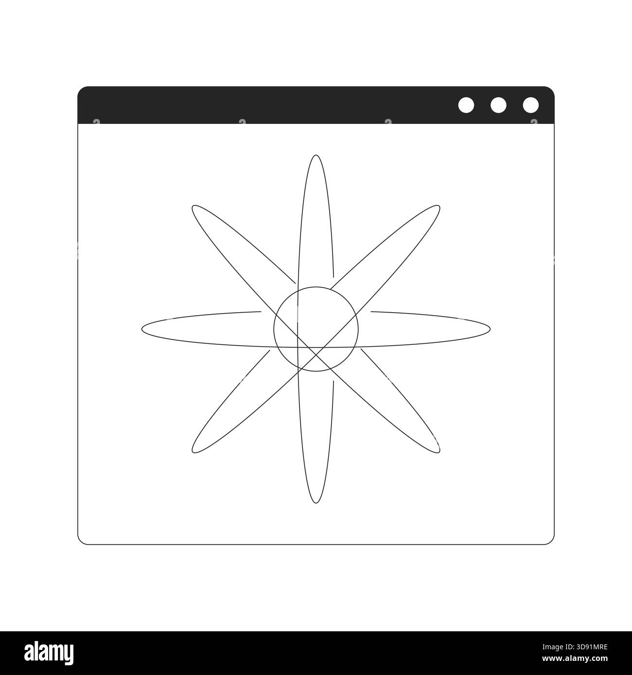 Atomic structure in digital window 2D line object Stock Vector Image ...