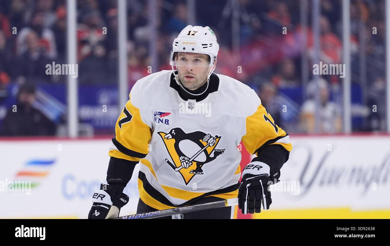 Pittsburgh Penguins' Bryan Rust plays during an NHL hockey game Monday ...