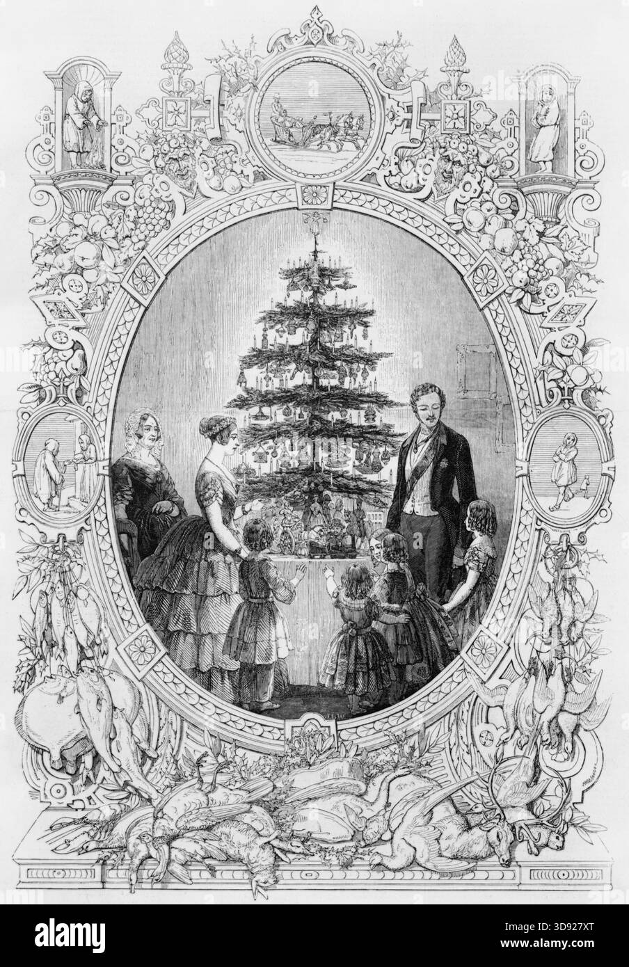 Christmas tree at windsor castle family around christmas tree hi-res ...