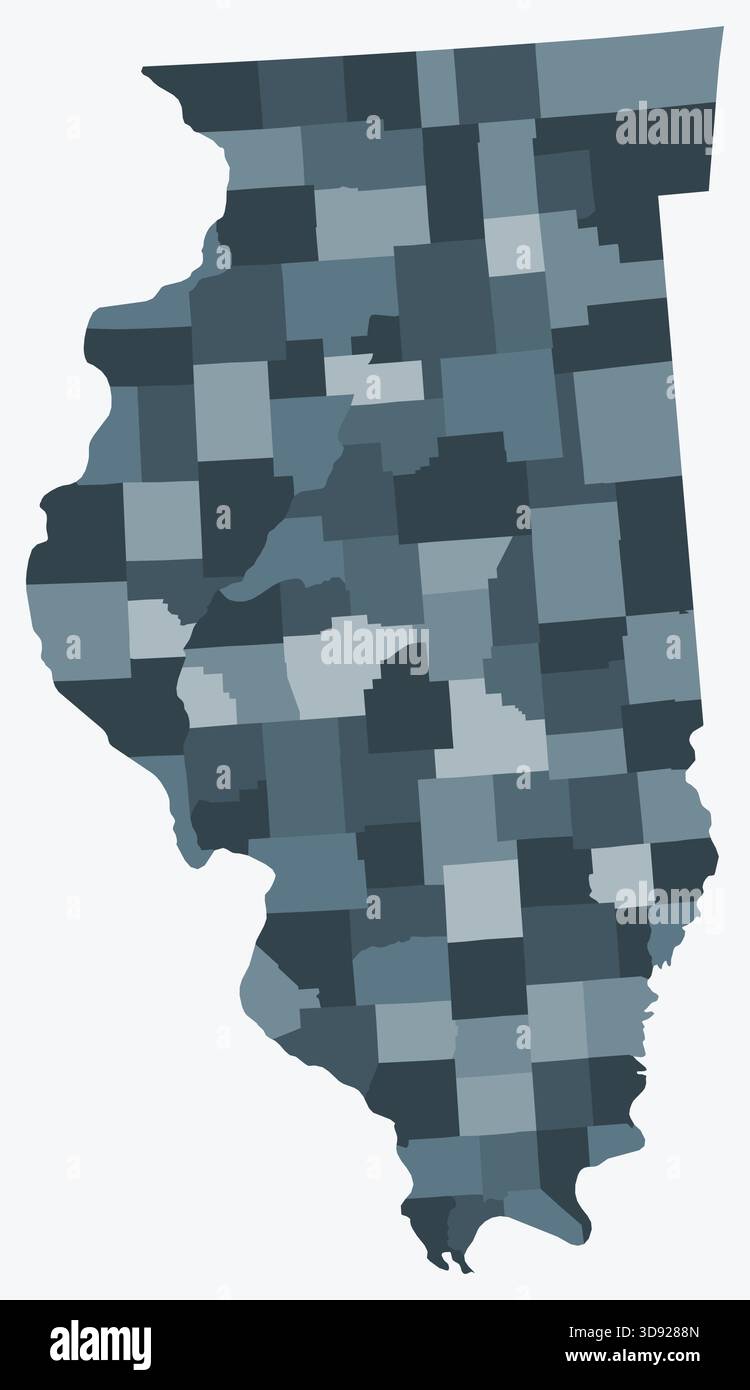 Map of Illinois with counties. A simple state border map with county ...