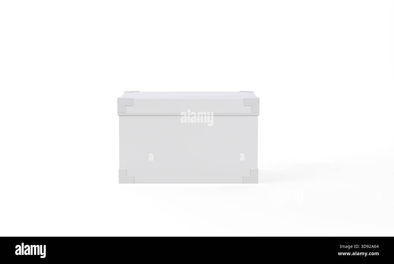 White box front view isolated mockup 3D rendering Stock Photo - Alamy