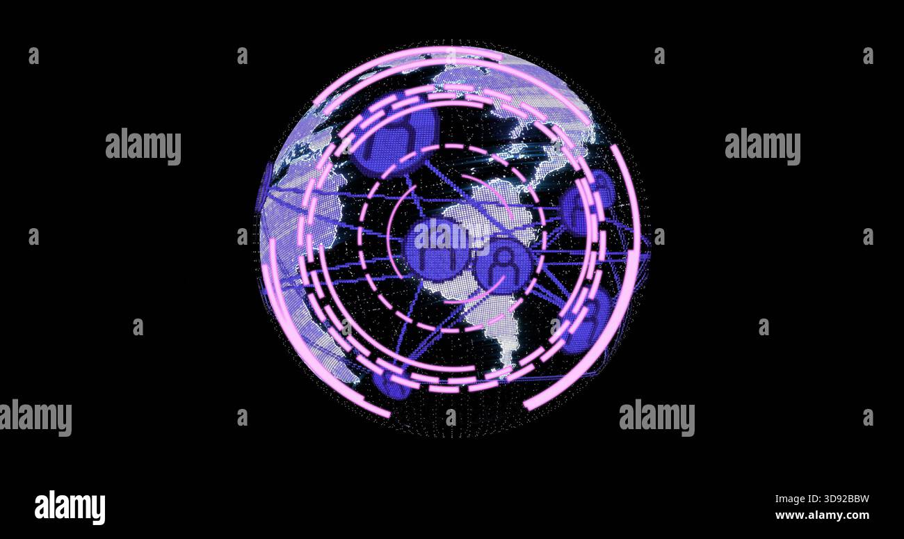 Spinning holographic globe showing hi-res stock photography and images ...