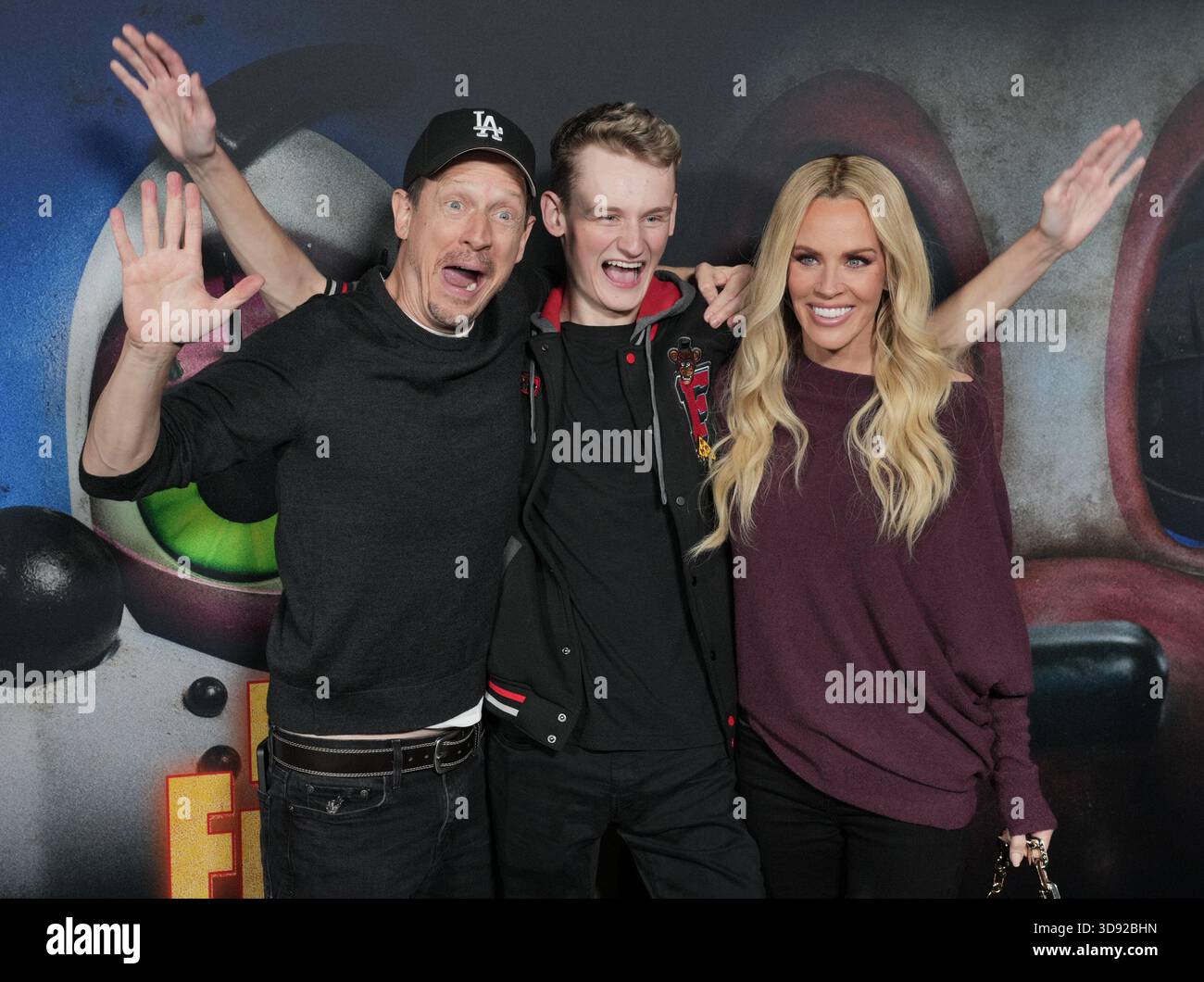 (L-R) John Asher, Evan Joseph Asher and Jenny McCarthy at the Universal ...