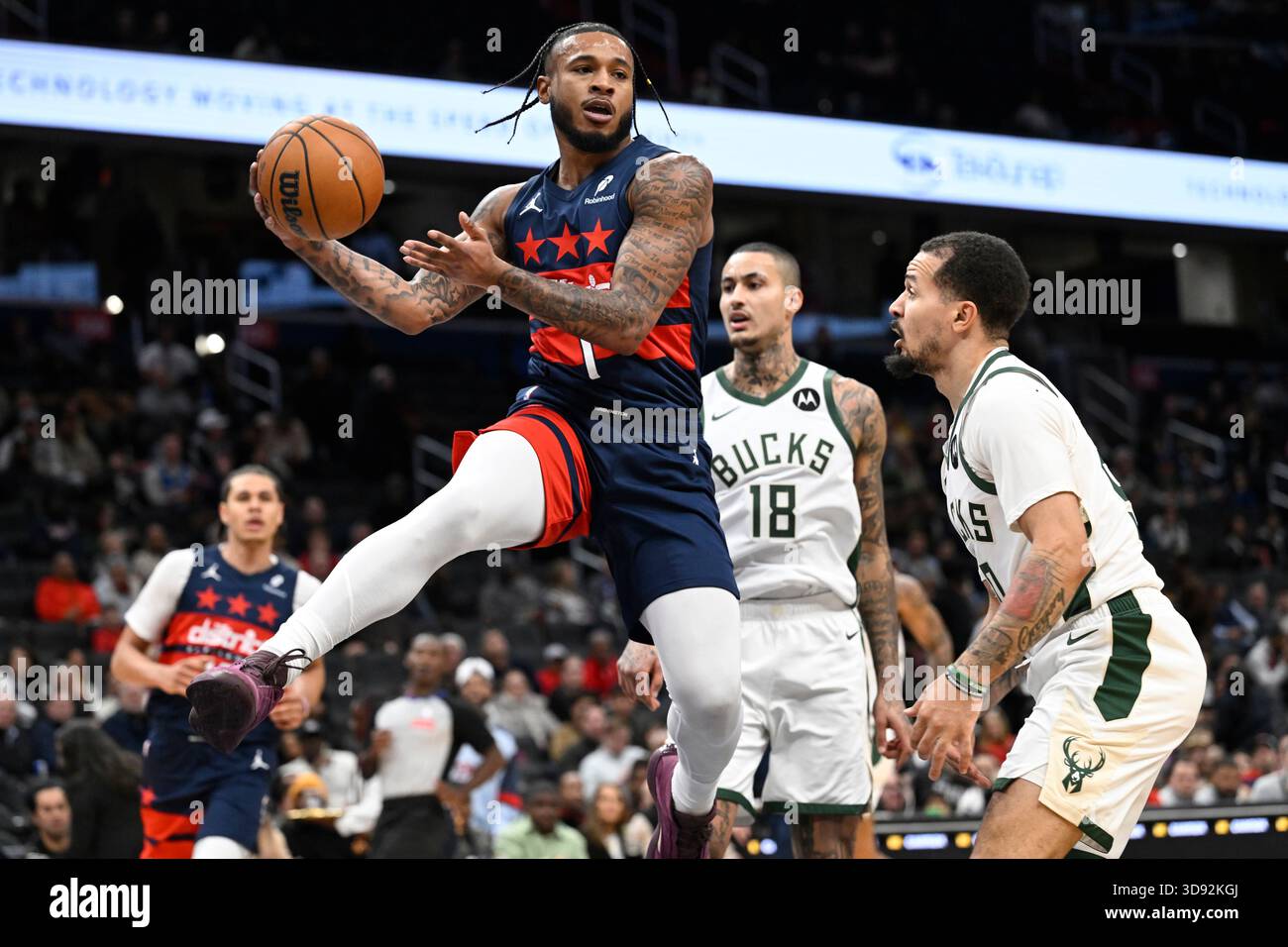 Washington Wizards forward Cam Whitmore (1) playing against the ...