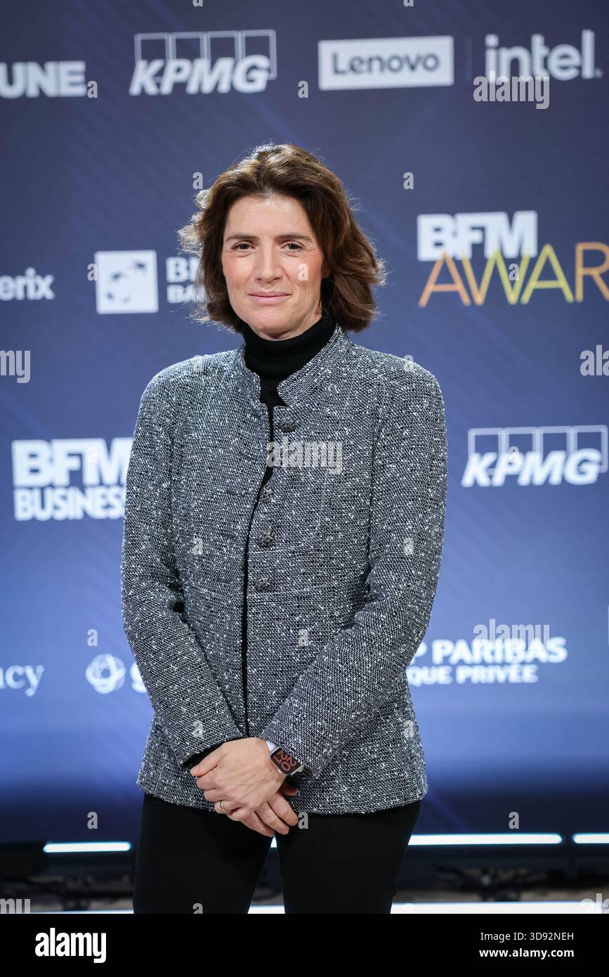 CEO of the French telecommunications company Orange Christel Heydemann ...