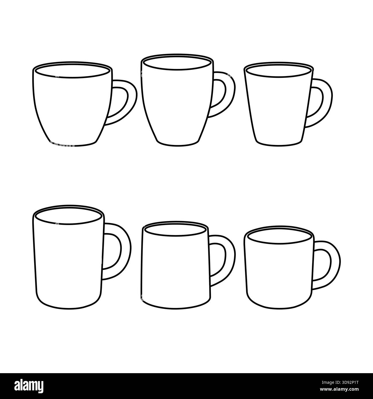 Set black outline mugs Stock Vector Images - Alamy