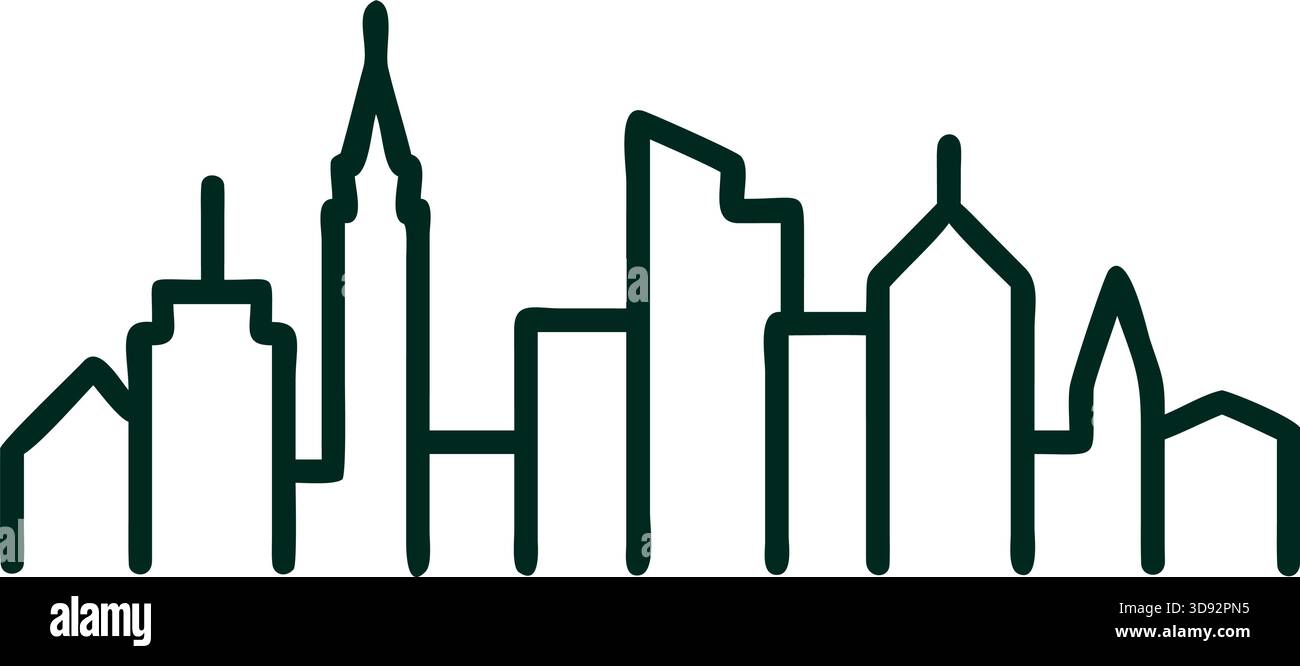 Simple city skyline outline icon great for urban style graphics Stock ...