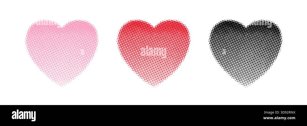 Heart shape. Pink faded hearts silhouette isolated on white background ...