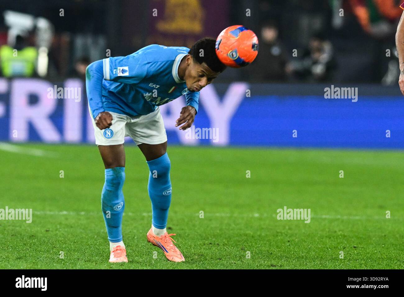 11/30/2025 David Neres of SSC Napoli in action during the Serie A Enilive match between AS Roma ...