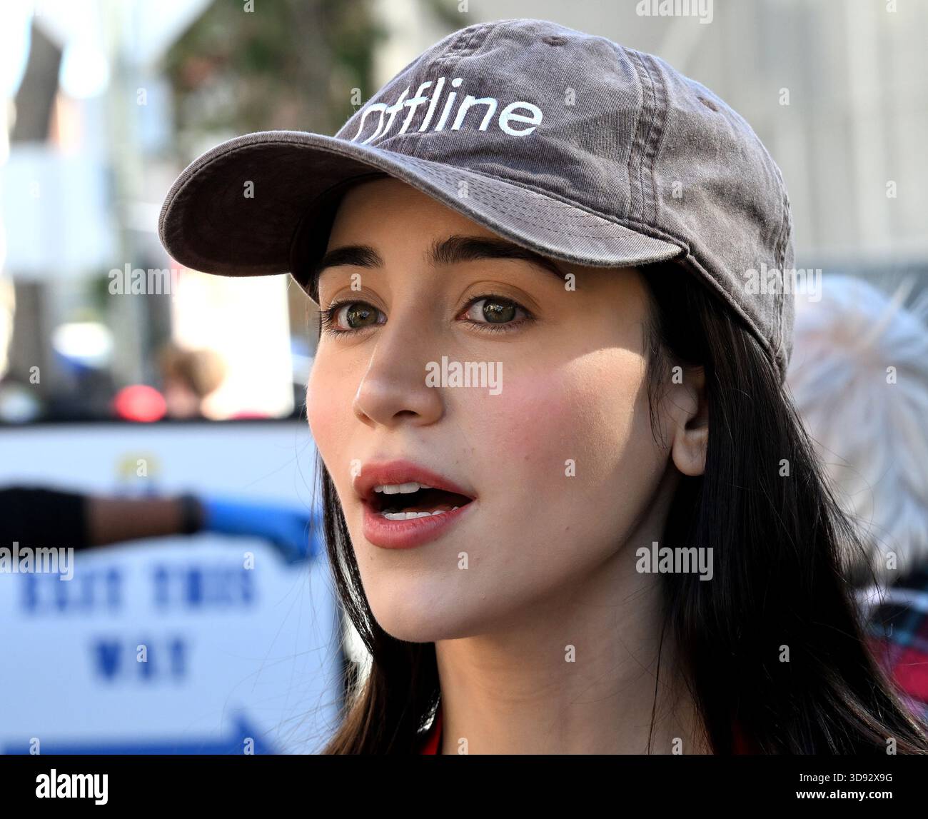 Actress Caylee Cowan does an interview at the LA Mission on Skid Row in ...