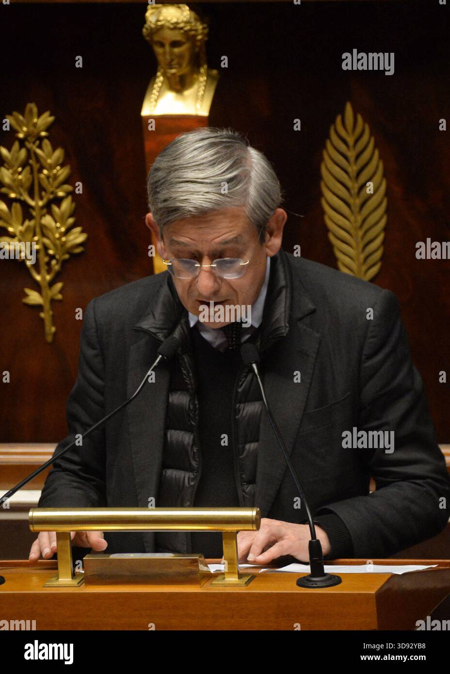 Charles De Courson, LIOT MP during a debate and vote on the end-of ...