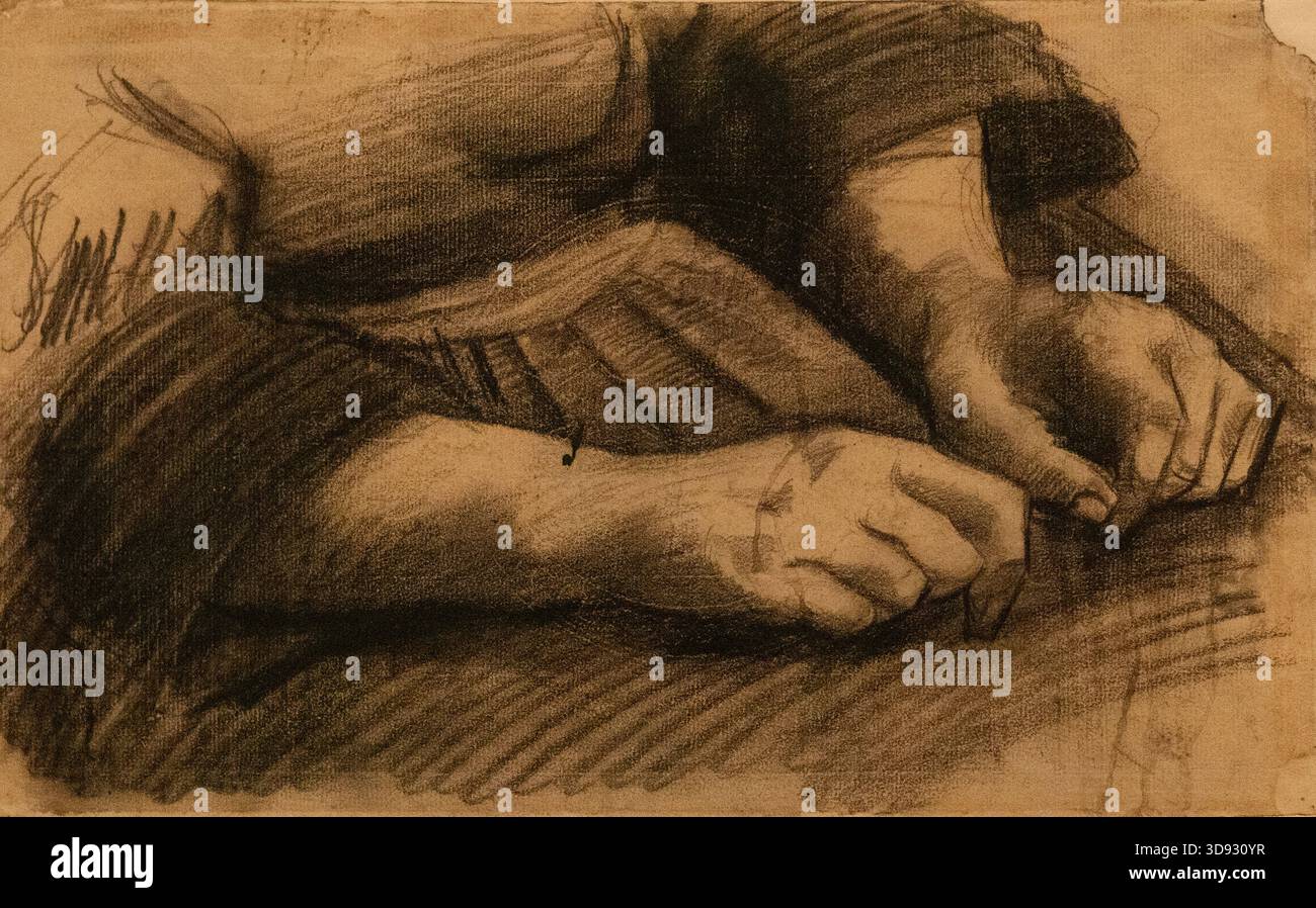 Vincent van Gogh "Lap with Hands" 1884-85; Vincent van Gogh drawing ...