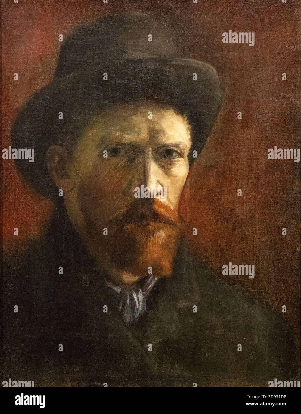 Van gogh self portrait with felt hat hi-res stock photography and ...