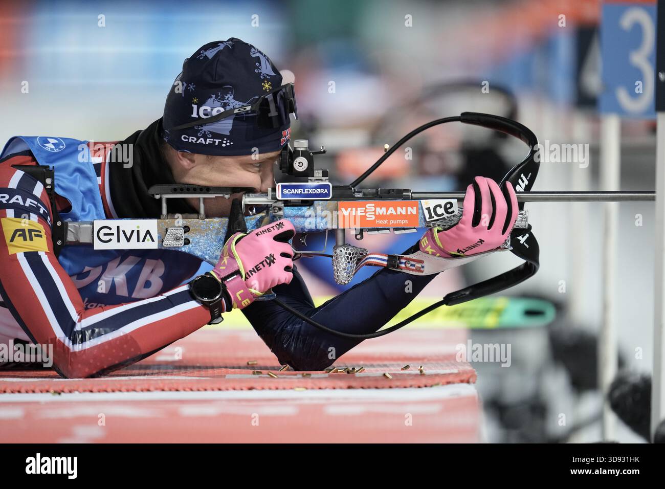 ÖSTERSUND, SWEDEN 20251203Norway's Martin Uldal during the warm-up for ...