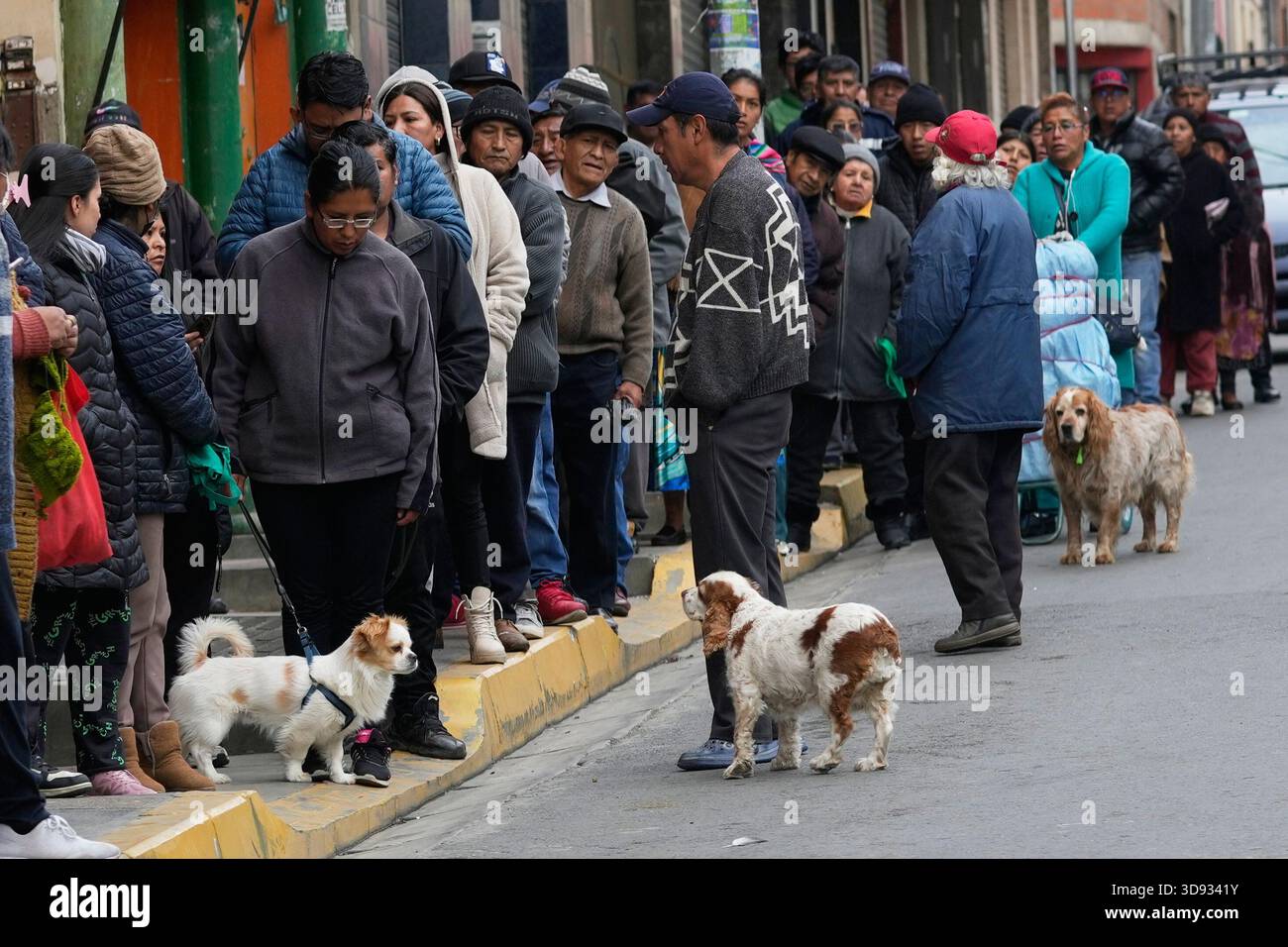 People line up to buy "battle bread," outside Nora Vargas' bakery in La ...