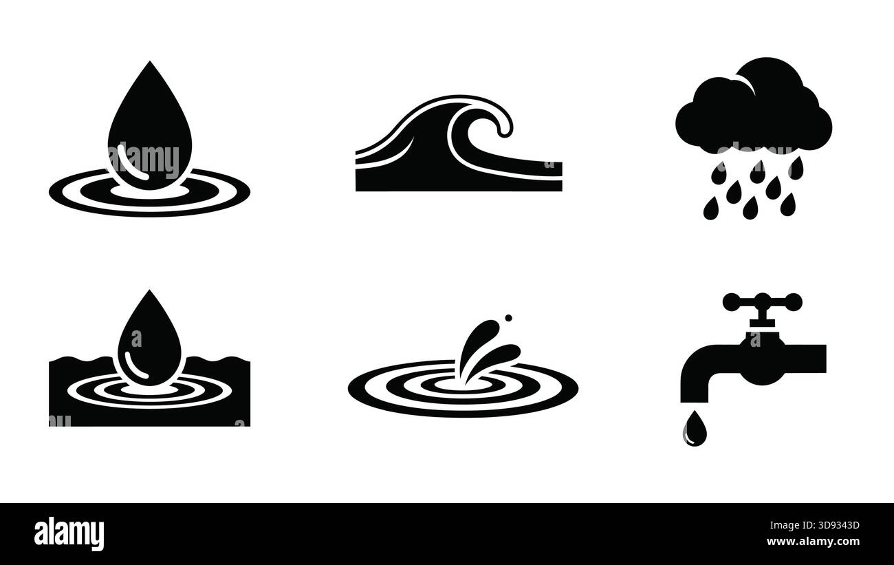 Essential Water Cycle Symbol Set Stock Vector Image & Art - Alamy
