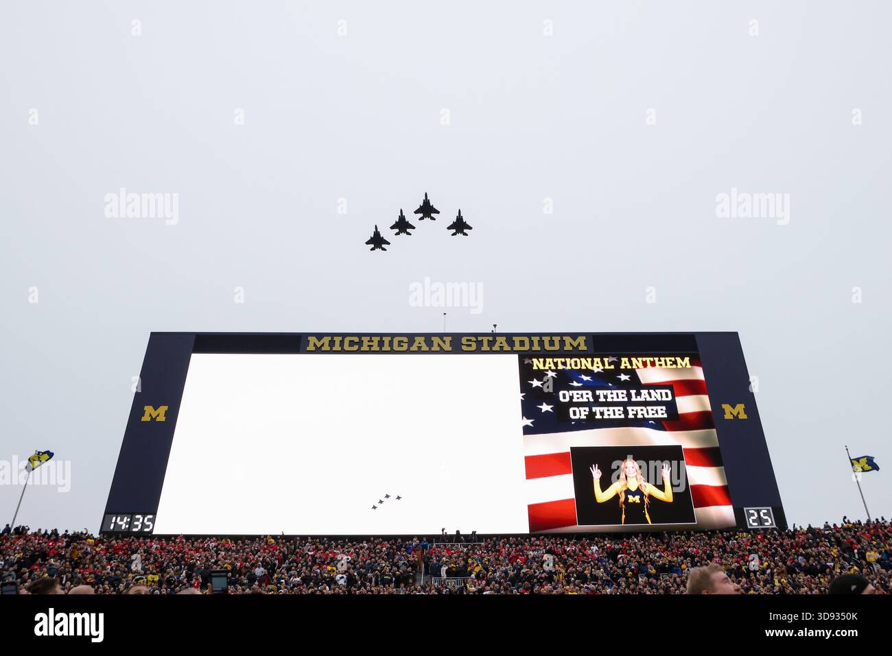 ANN ARBOR, MI - NOVEMBER 29: A formation of U.S. Air Force F-15 fighter ...