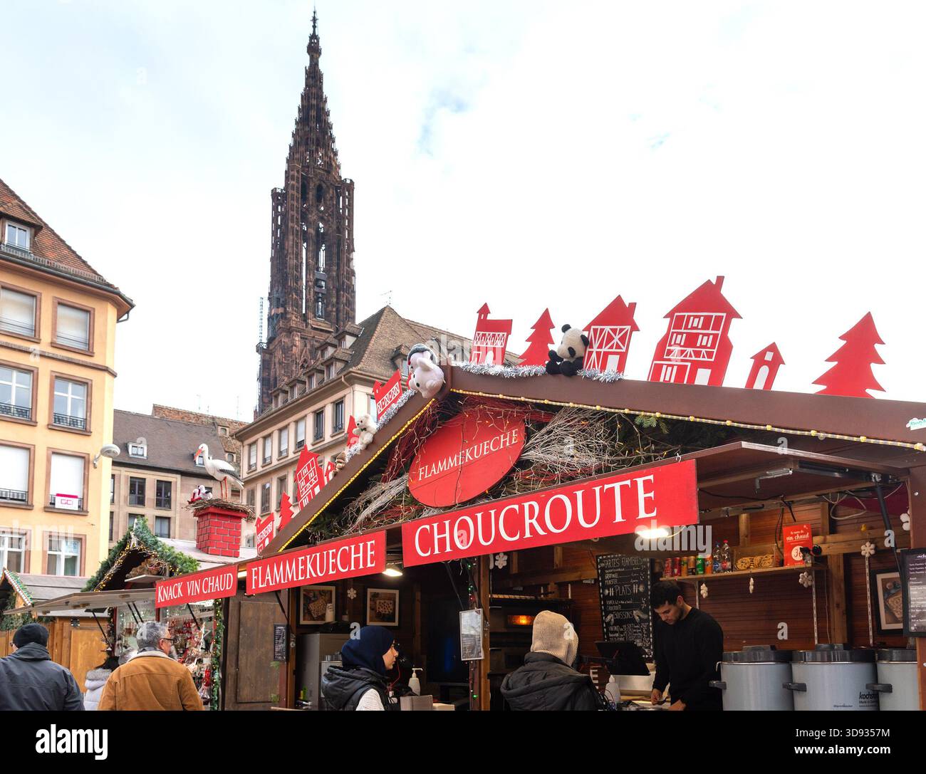 Strasbourg, France - December 24, 2022: People buying food from ...