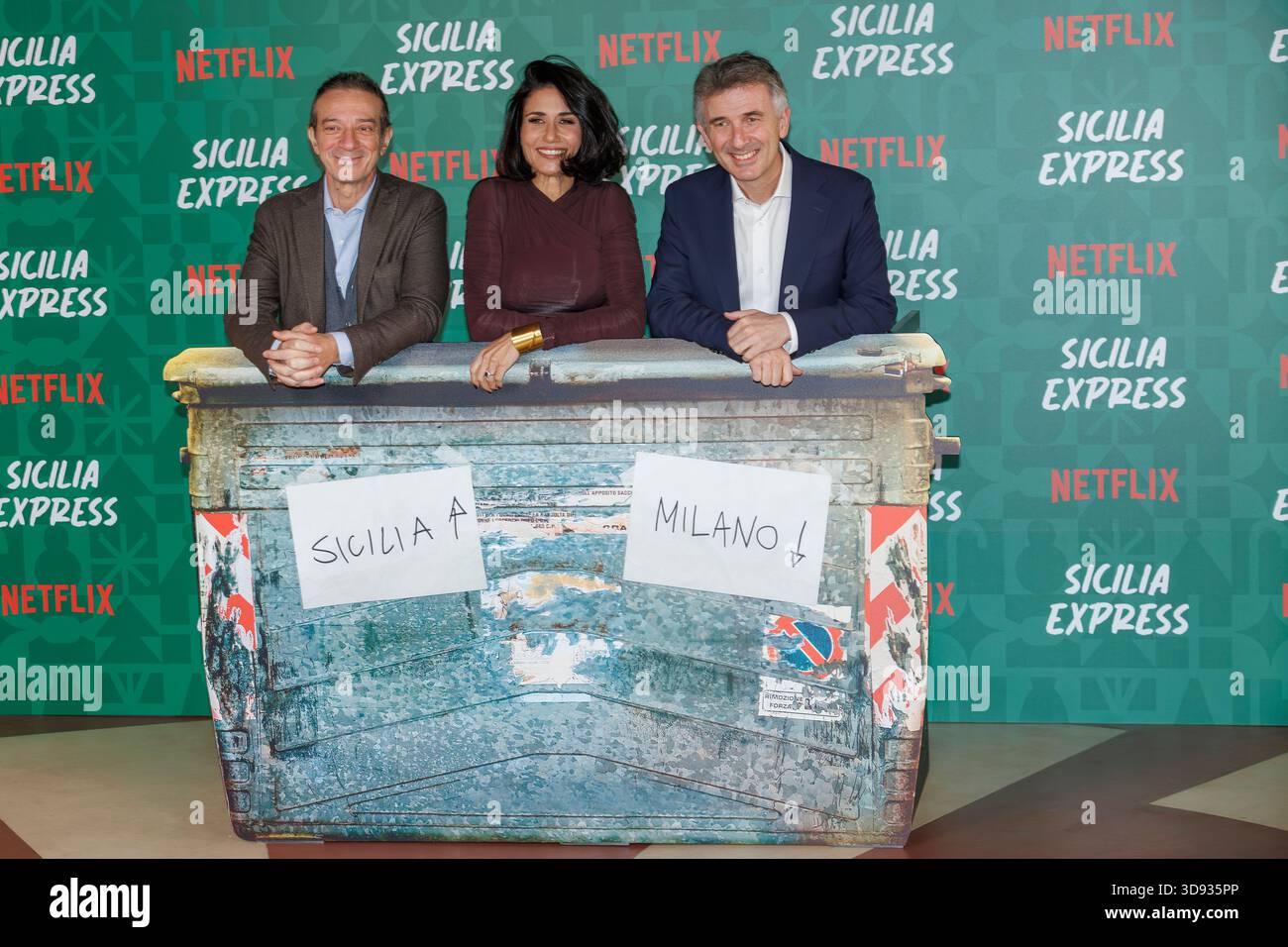 Salvo Ficarra, Barbara Tabita and Valentino Picone attend the photocall ...