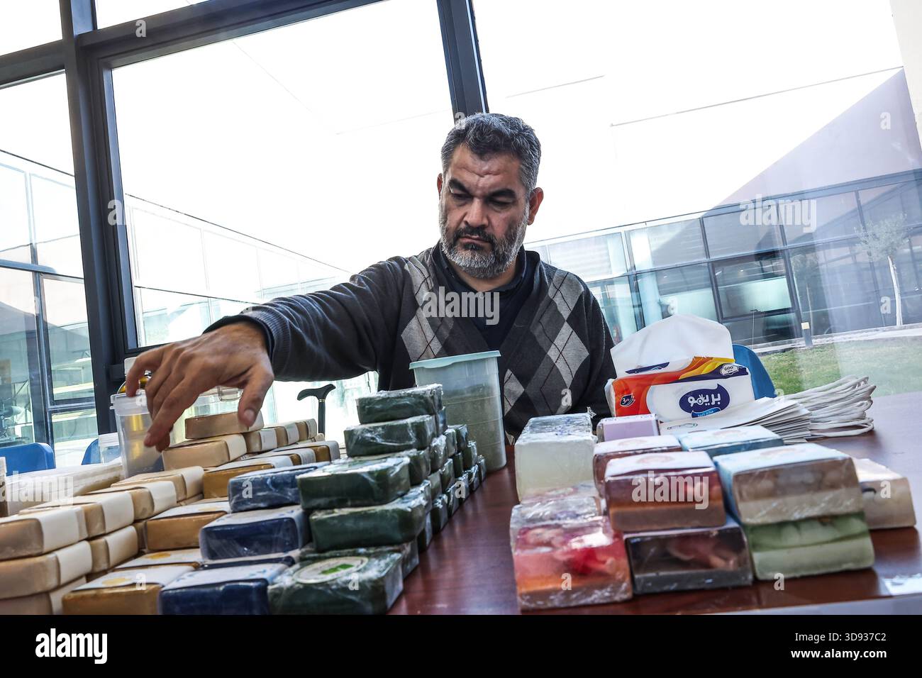 December 3, 2025, Erbil, Kurdistan Region, iraq: Artisan soap maker ...