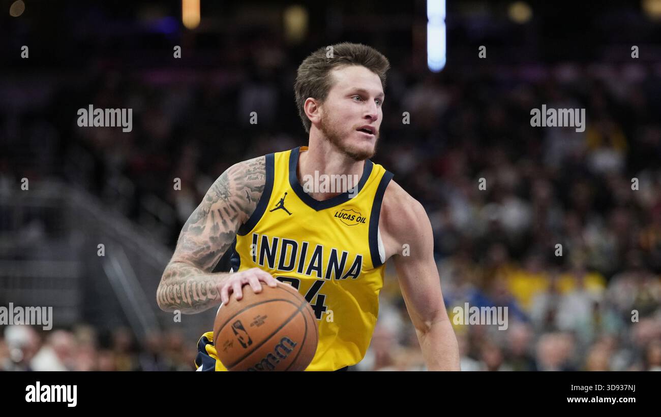 Indiana Pacers guard Garrison Mathews (24) in action during an NBA Cup ...