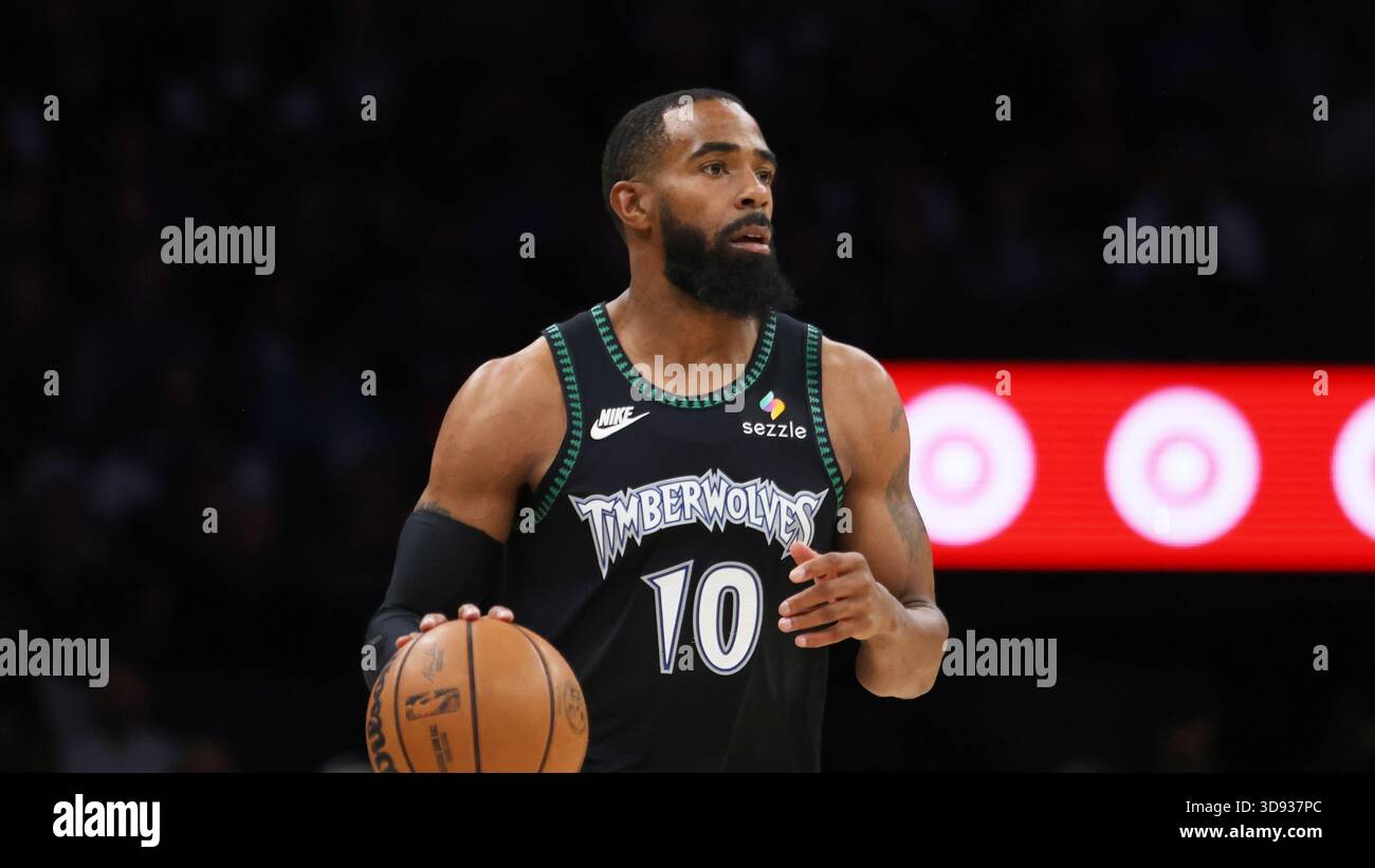 Minnesota Timberwolves' Mike Conley (10) possesses the ball against the ...