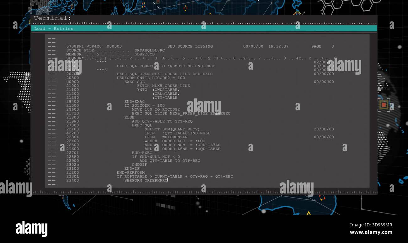 Showing centered terminal code hi-res stock photography and images - Alamy