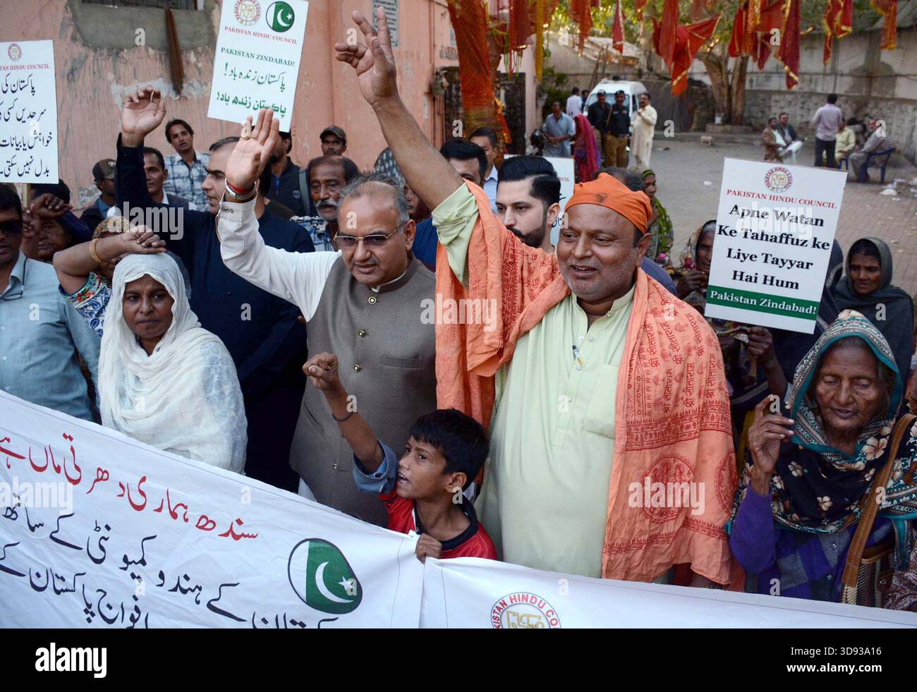 Members of Pakistan Hindu Council are holding protest demonstration ...